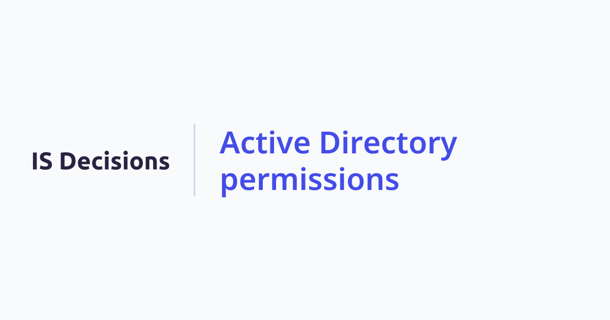 Active Directory permissions